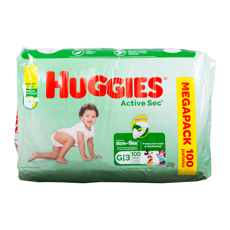 Huggies Active Sec Pañal G X 100 – Pedidos Farmasol