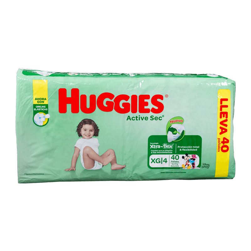 Huggies Active Sec Xtraflex Panal Xg X 40 – Pedidos Farmasol